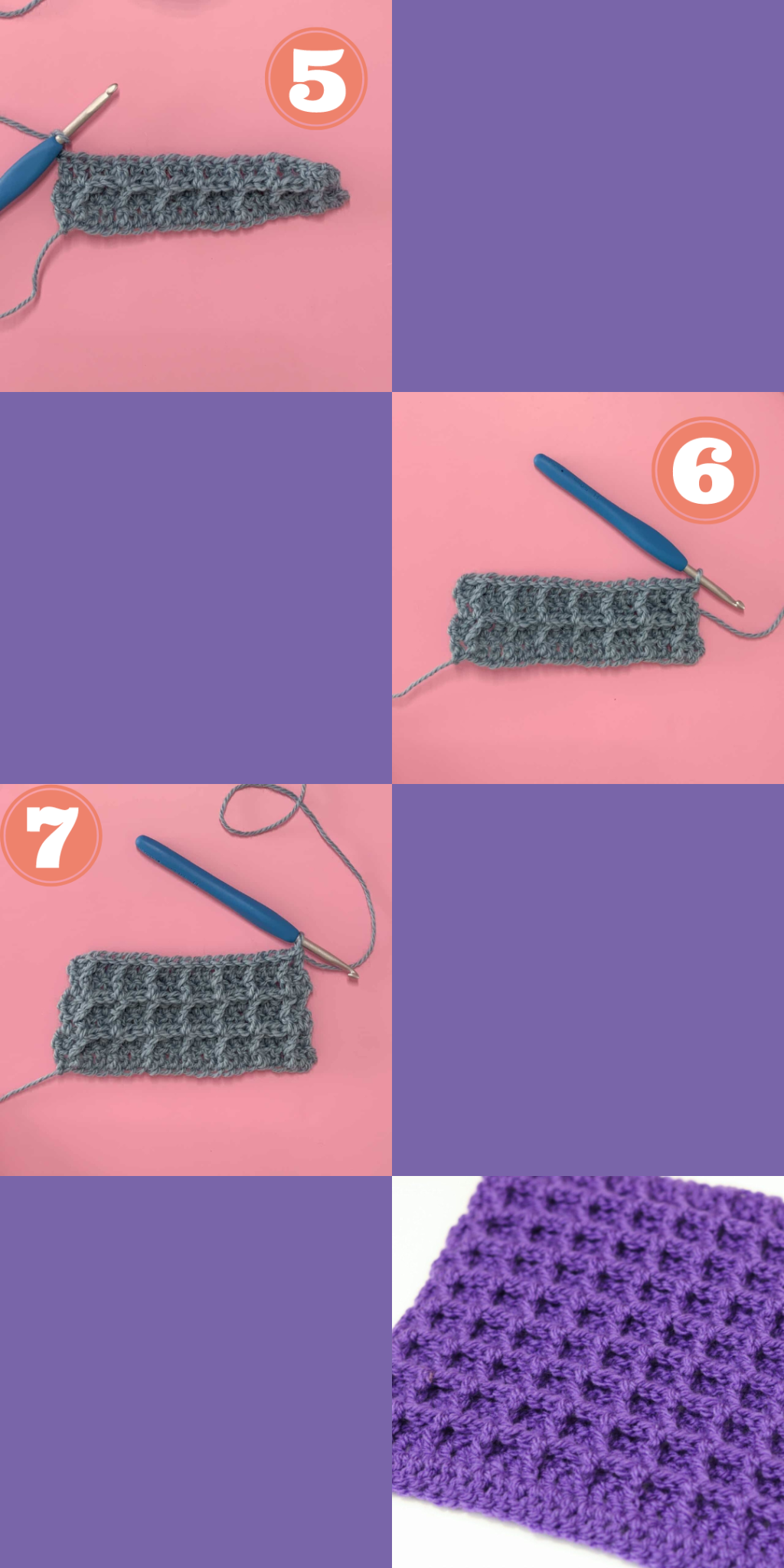 Waffle Stitch Crochet Tutorial - Handmade Learning Here
