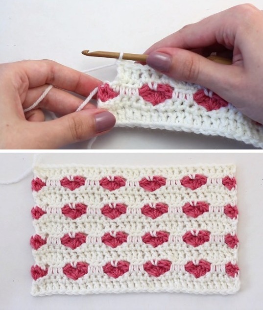 Crochet Heart Stitch - Handmade Learning Here