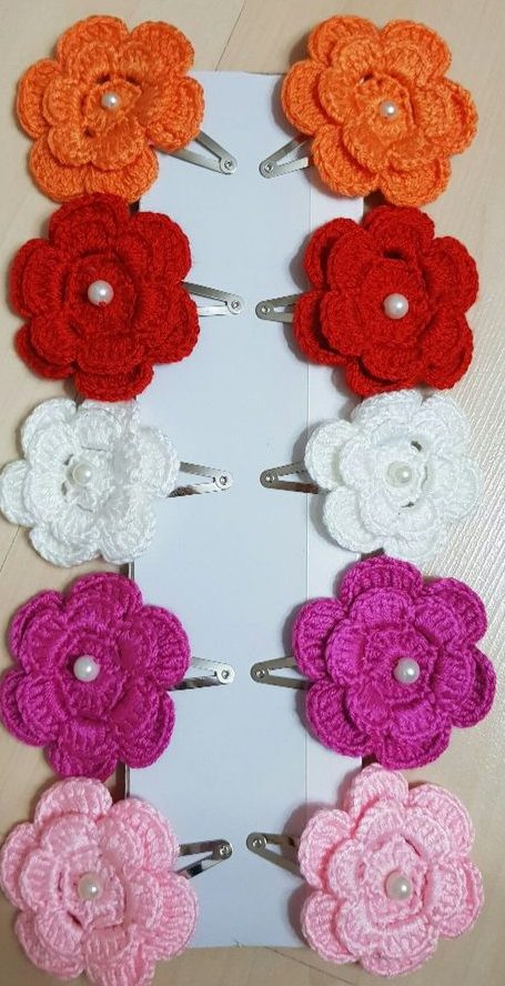 Easy Crochet Hair Clips - Handmade Learning Here