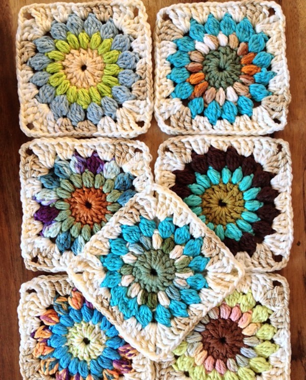 Crochet Sunburst Granny Square - Handmade Learning Here