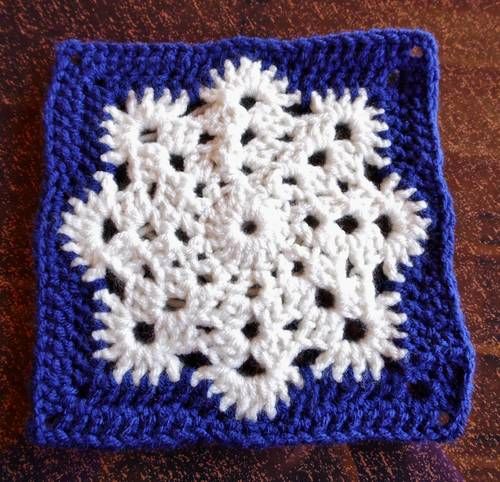 Crochet Snowflake Granny Square - Handmade Learning Here Crochet Snowflake Granny Square - Handmade Learning Here
