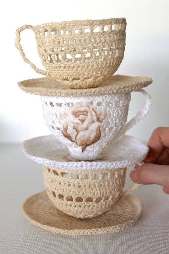 Crochet Tea Cups - Handmade Learning Here
