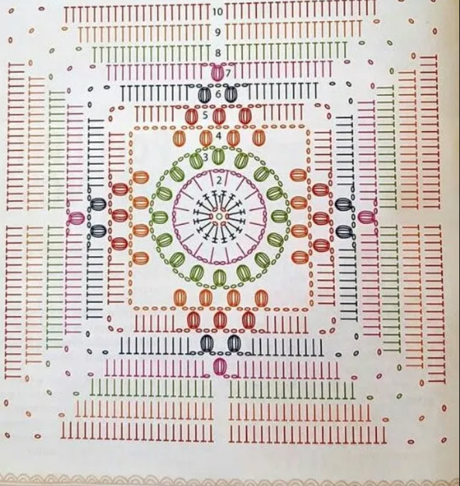 Popcorn Stitch Flower Square - Handmade Learning Here