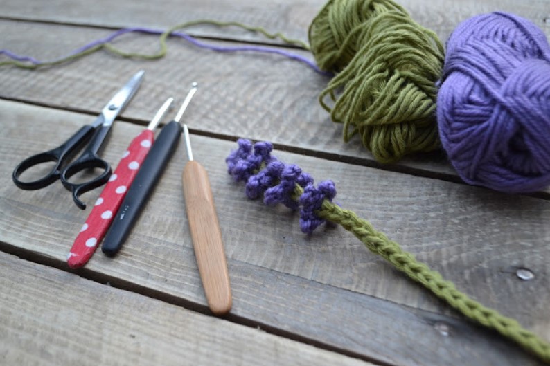 Crochet Lavender Flower - Handmade Learning Here