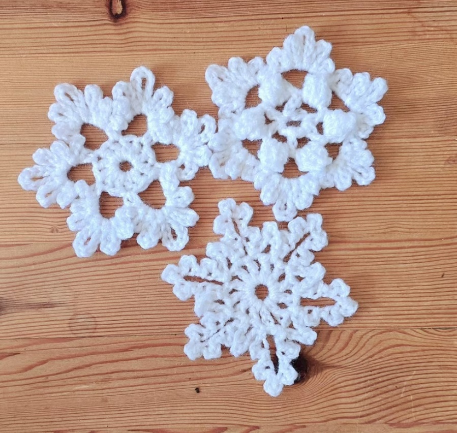 Trio of Crochet Snowflakes - Handmade Learning Here